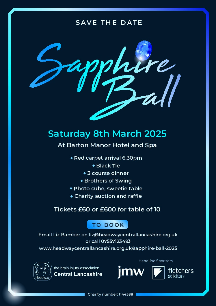 Sapphire Ball 2025 - Headway Central Lancashire