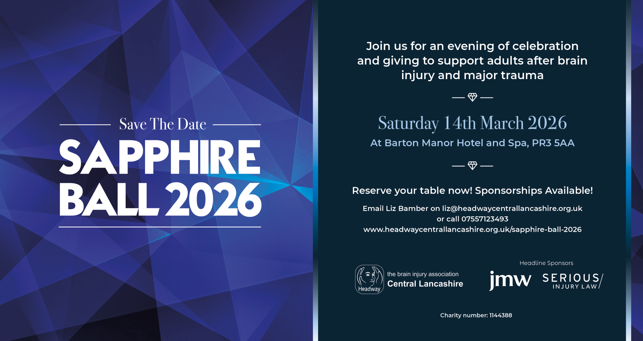 Sapphire Ball 2026 - Headway Central Lancashire