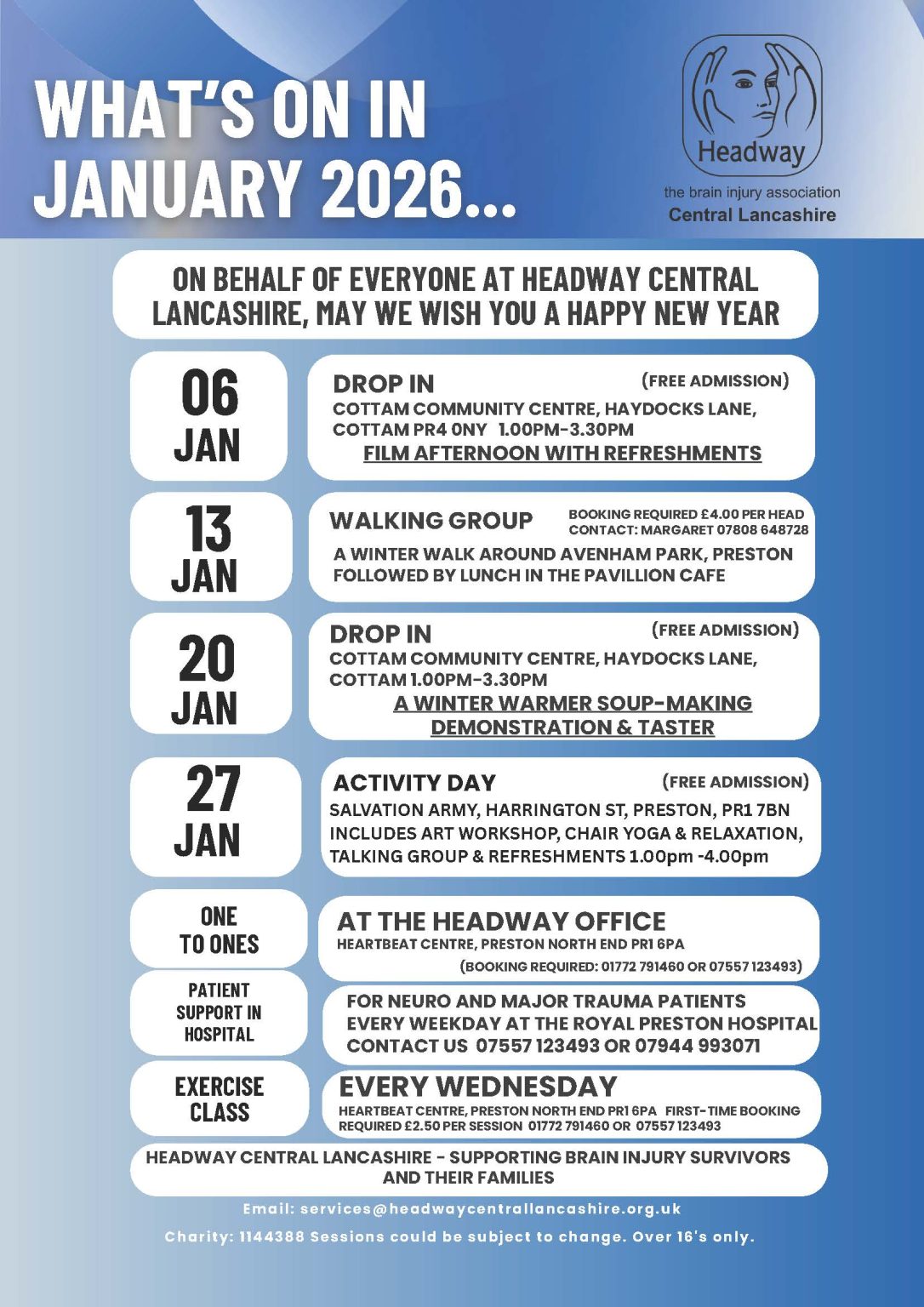 What's On - Headway Central Lancashire